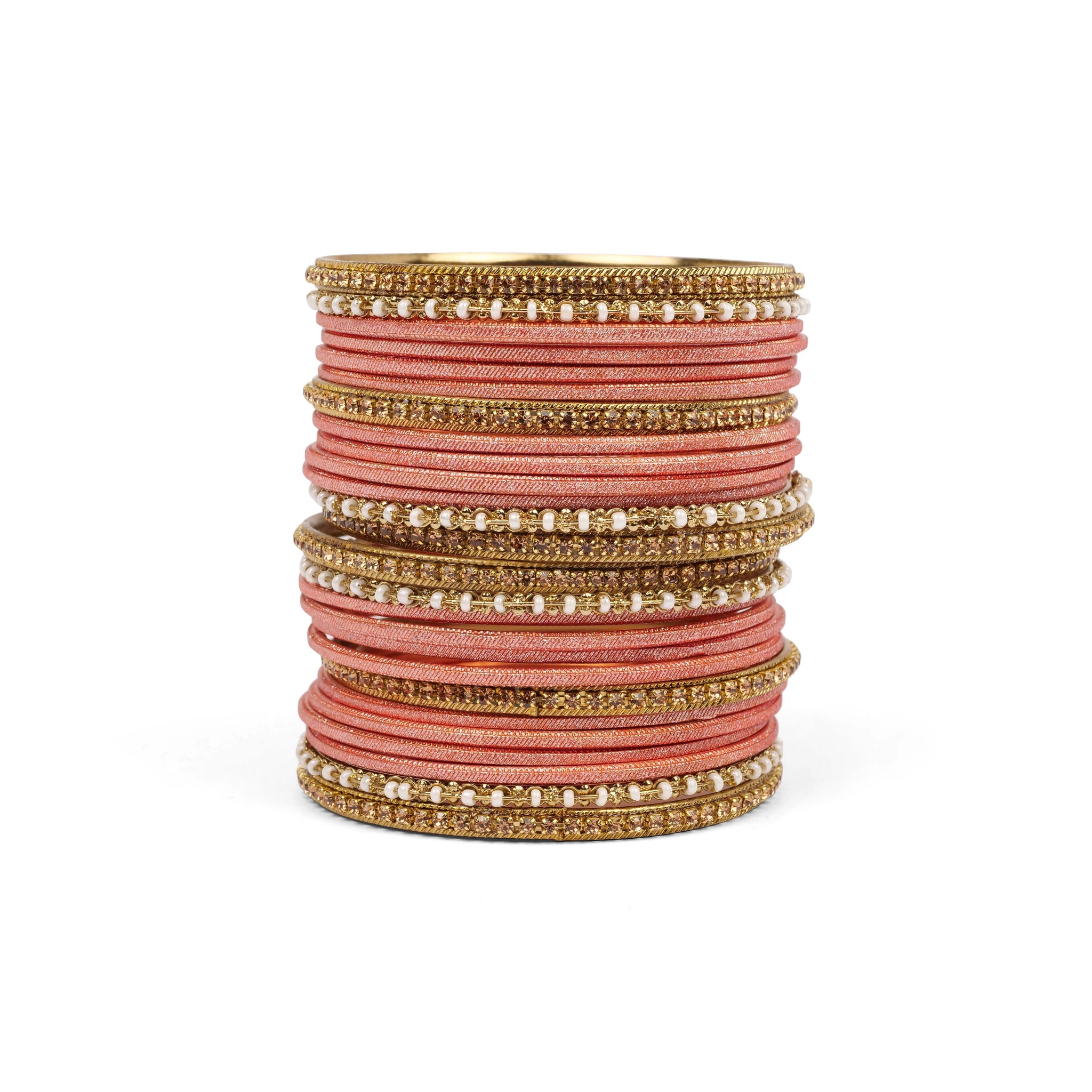Peach Shimmer Bangle Set