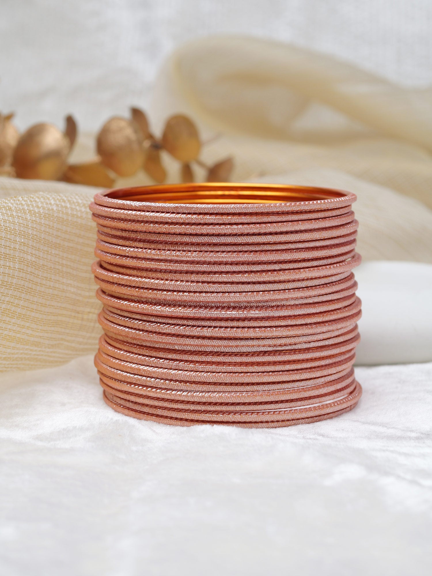 Light Peach Shimmer Bangles