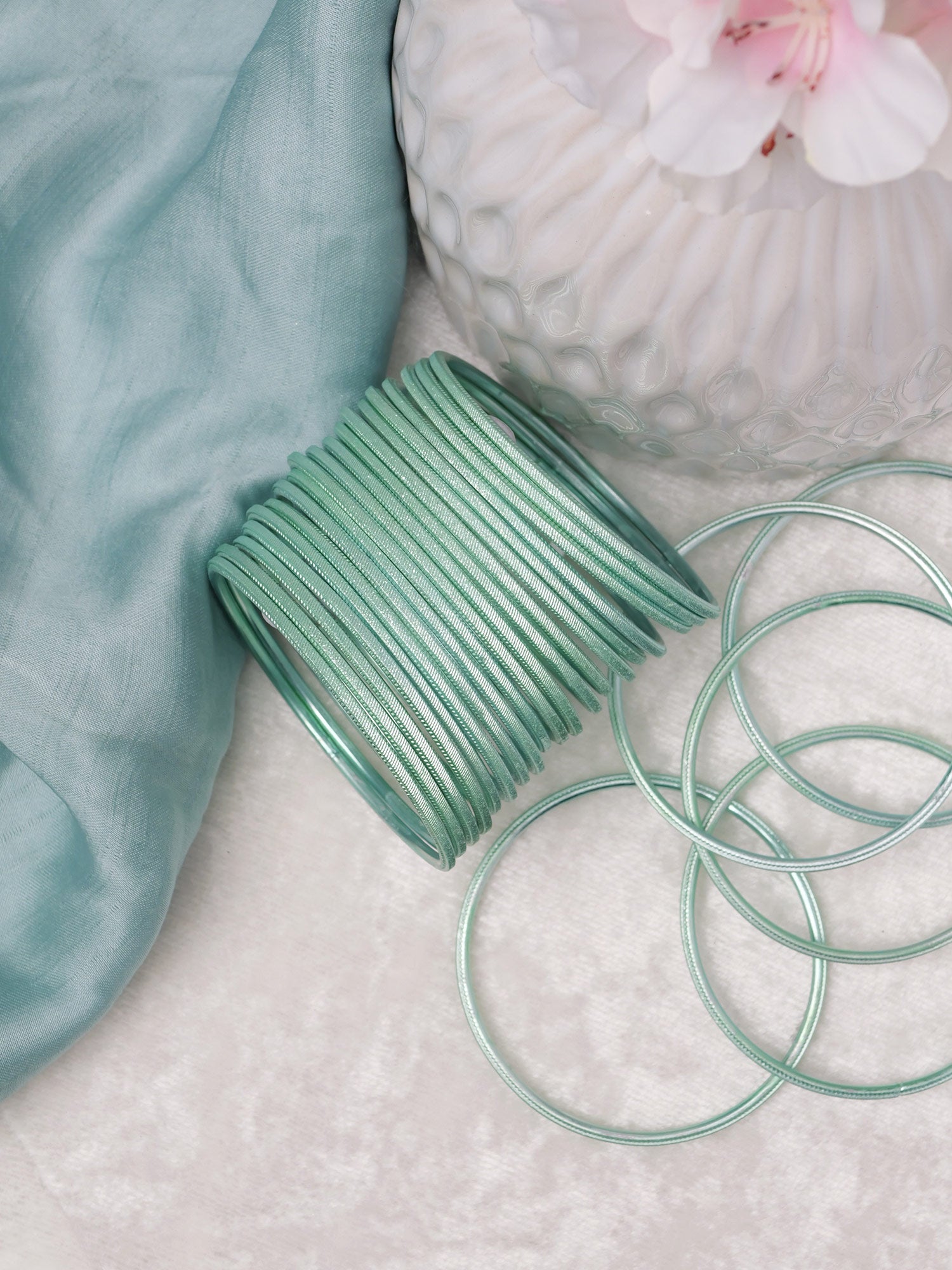 Mint Shimmer Bangles