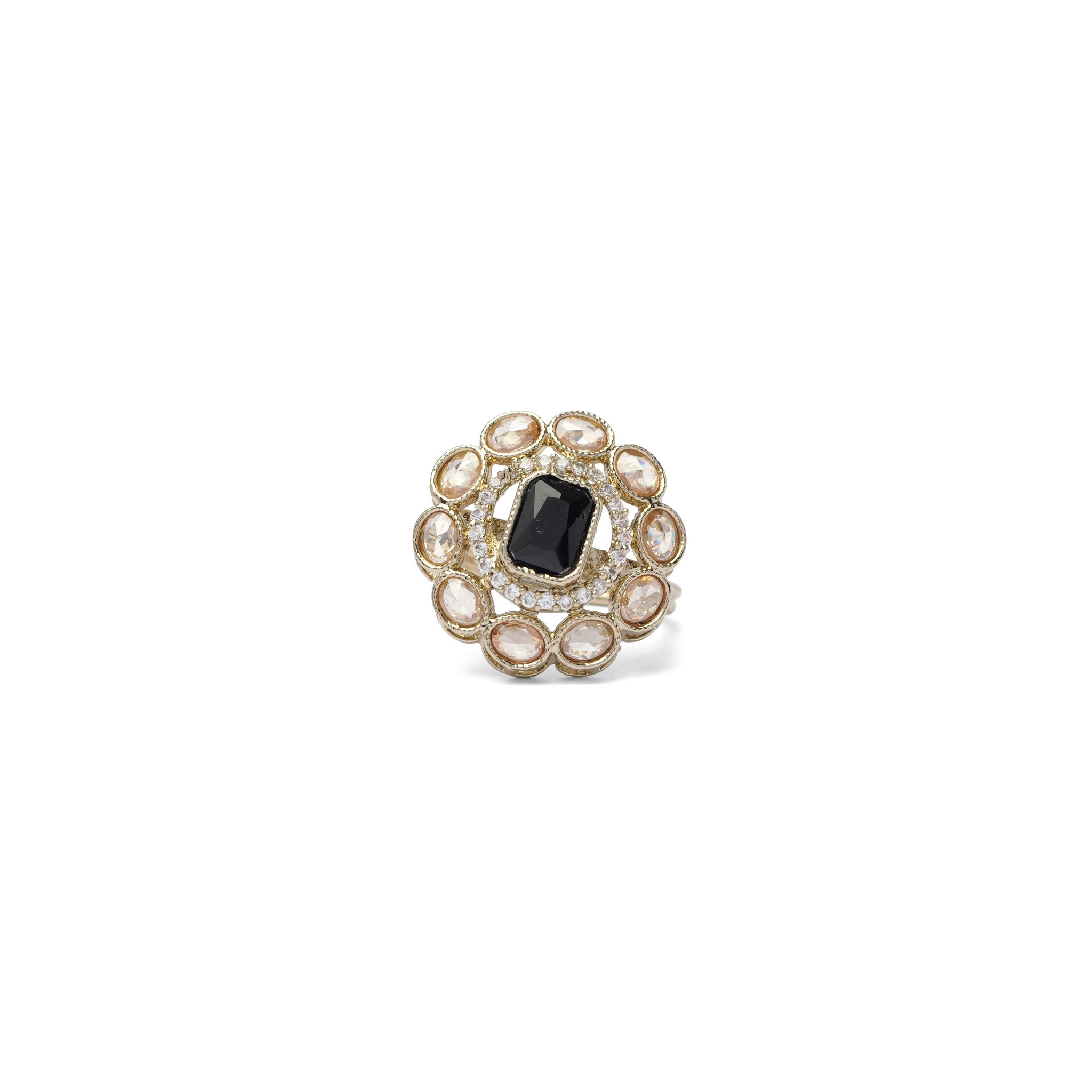 Nyla Ring in Black and Antique Gold