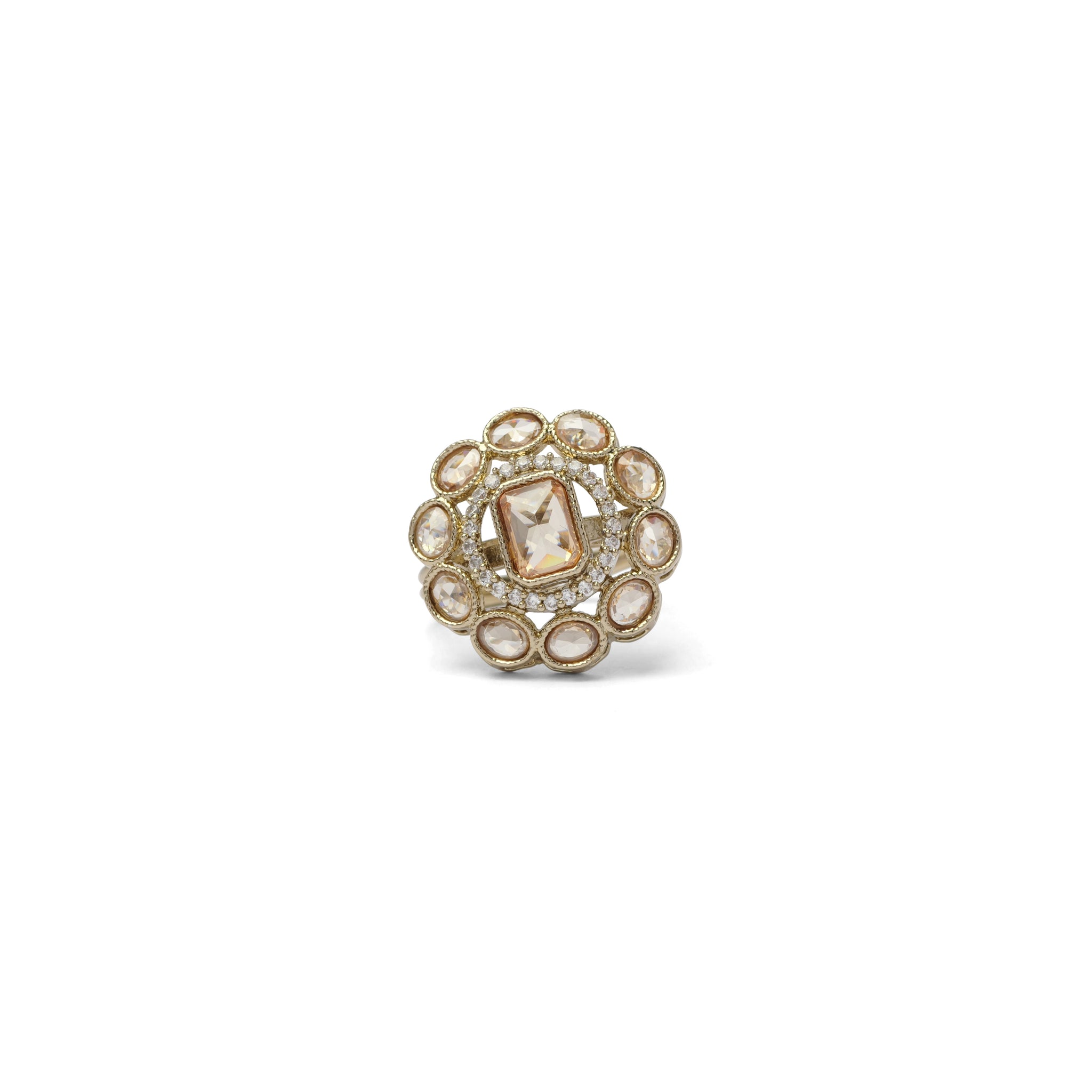 Nyla Ring in Champagne and Antique Gold
