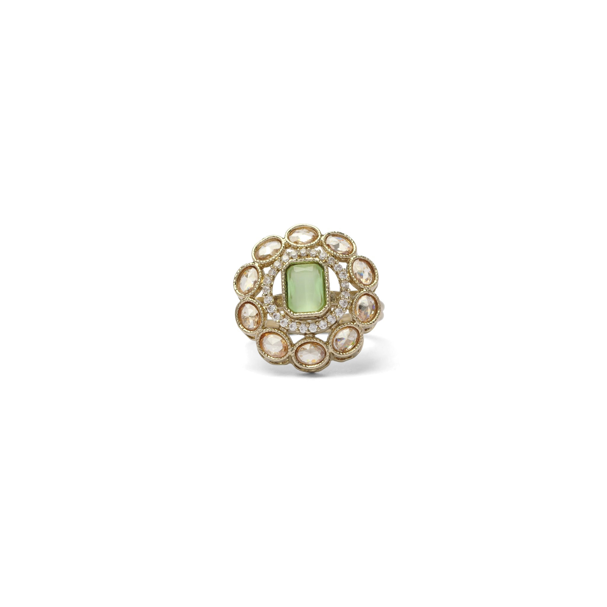 Nyla Ring in Dark Mint and Antique Gold
