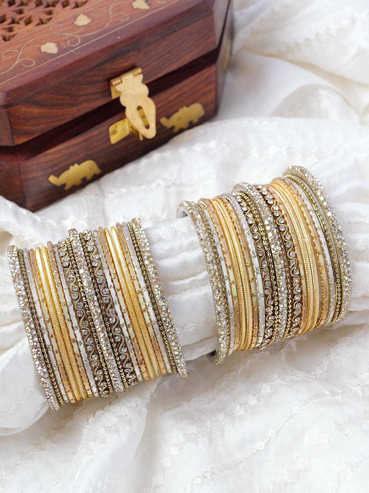 Sameera Two Hand Bangle Set in Yellow