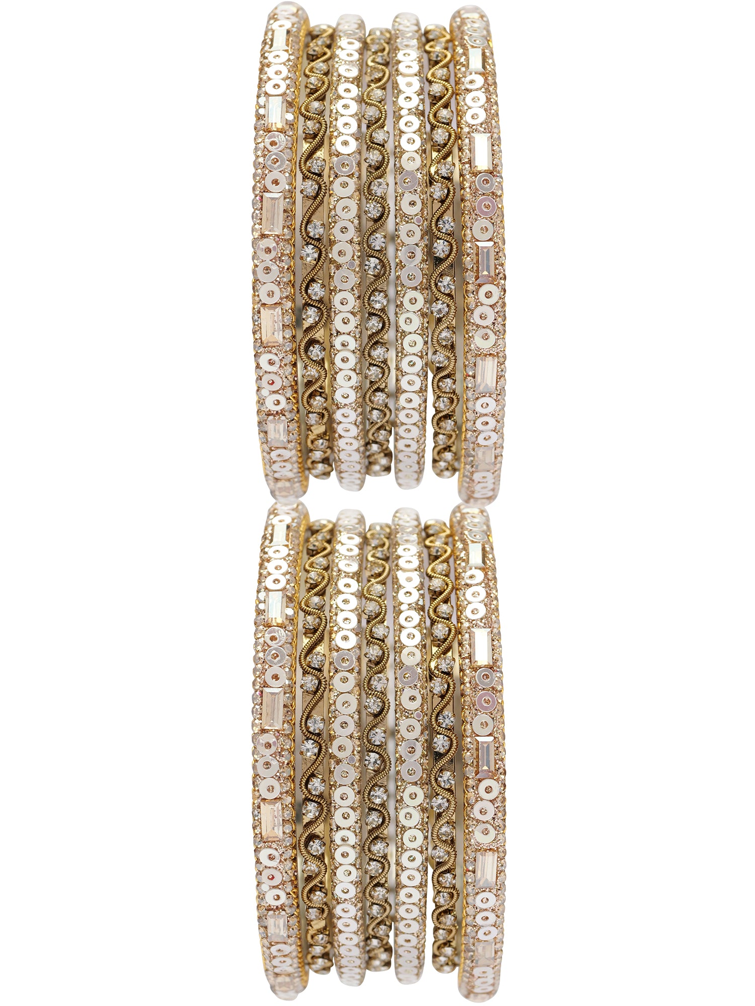Selina Sequins Bangle Set in Light Pink