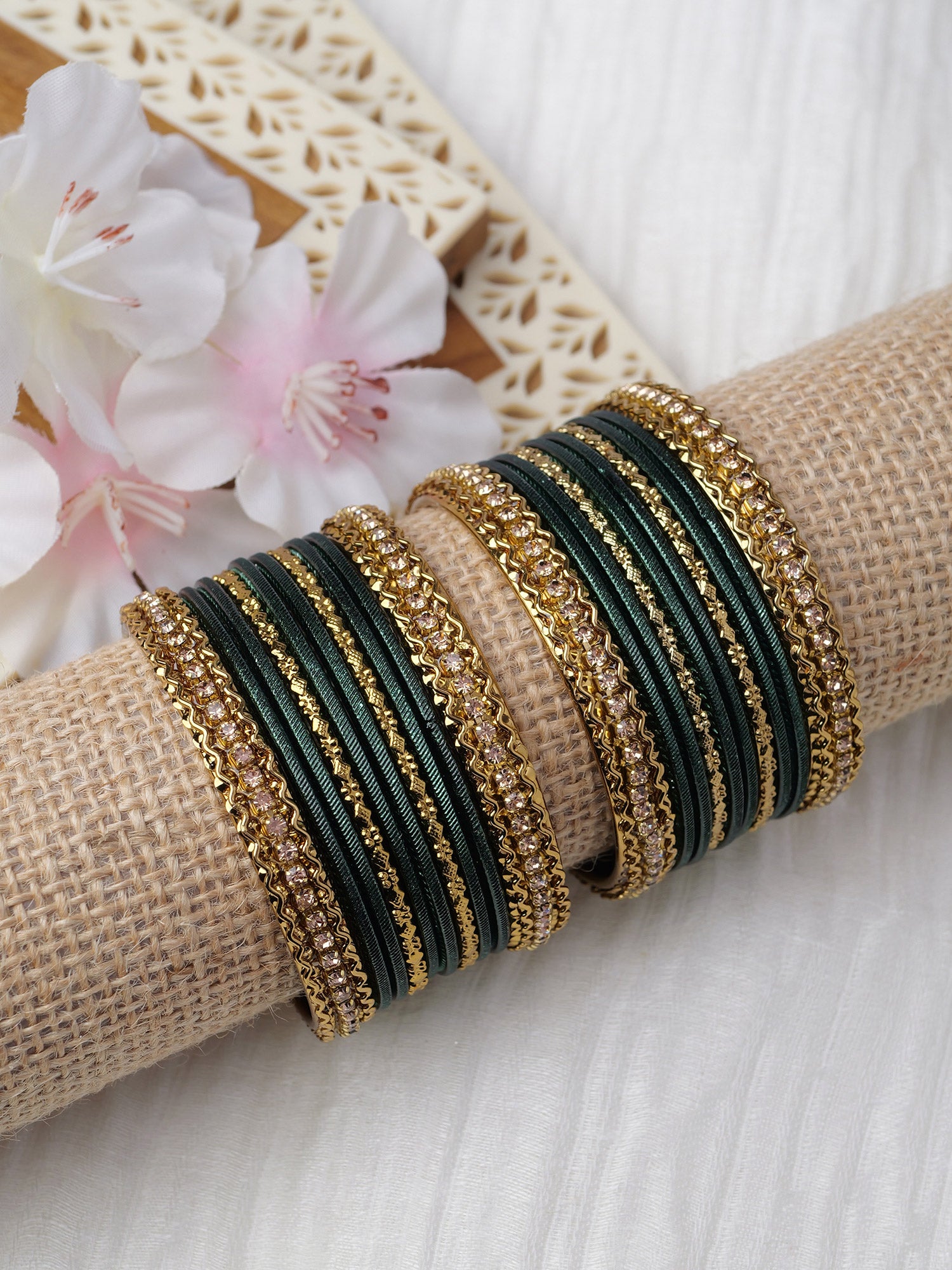 Children's Two-Hand Bangle Set in Green