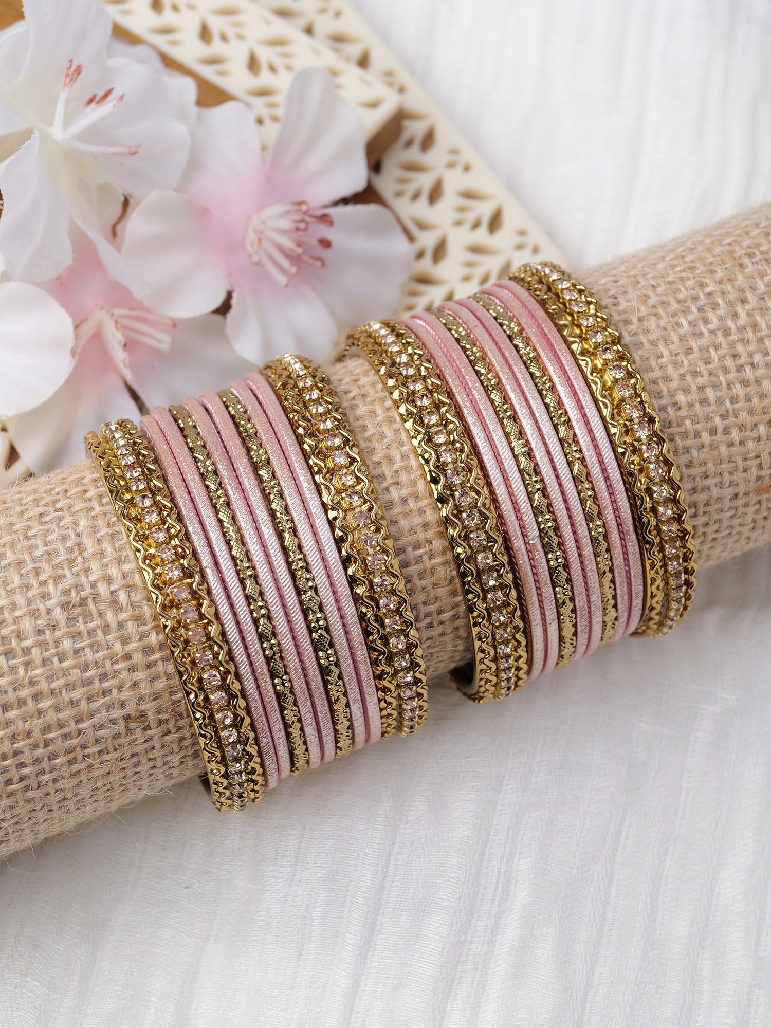 Children's Two-Hand Bangle Set in Peach