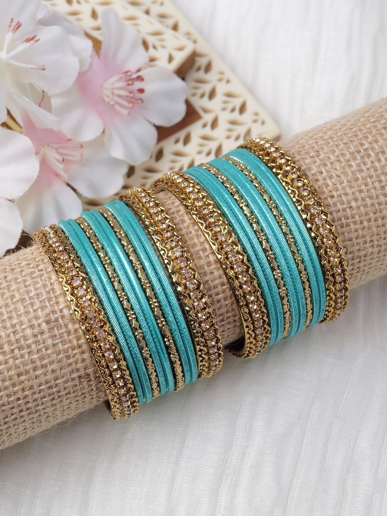 Children's Two-Hand Bangle Set in Turquoise Blue