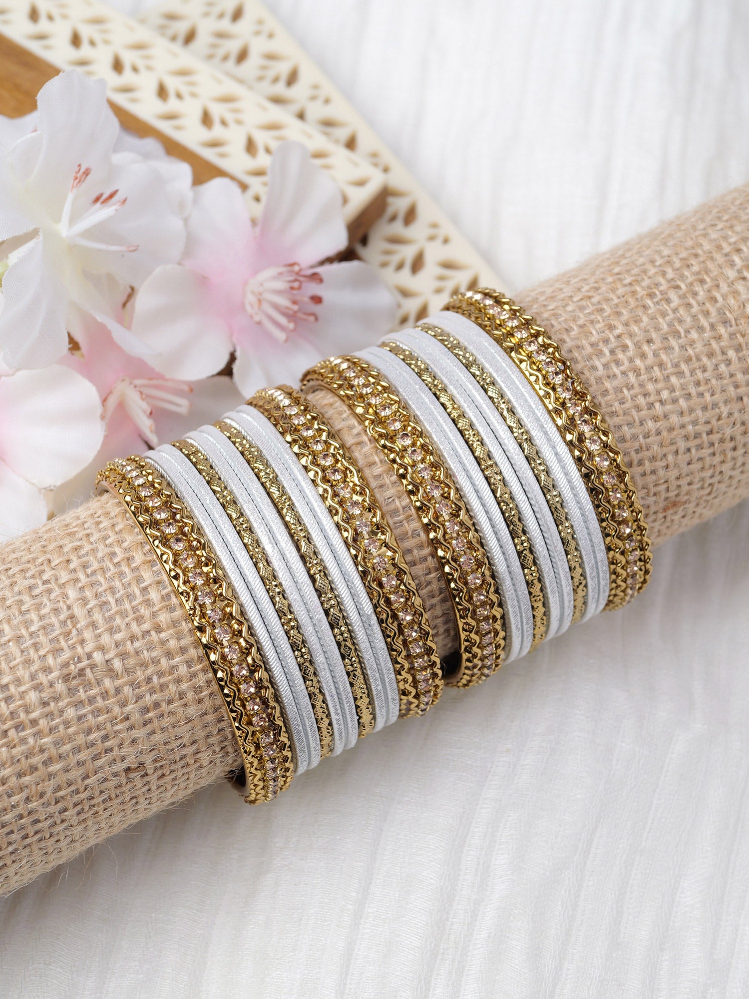 Children's Two-Hand Bangle Set in White