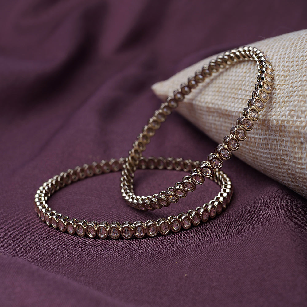 Kiara Antique Bangles in Champagne