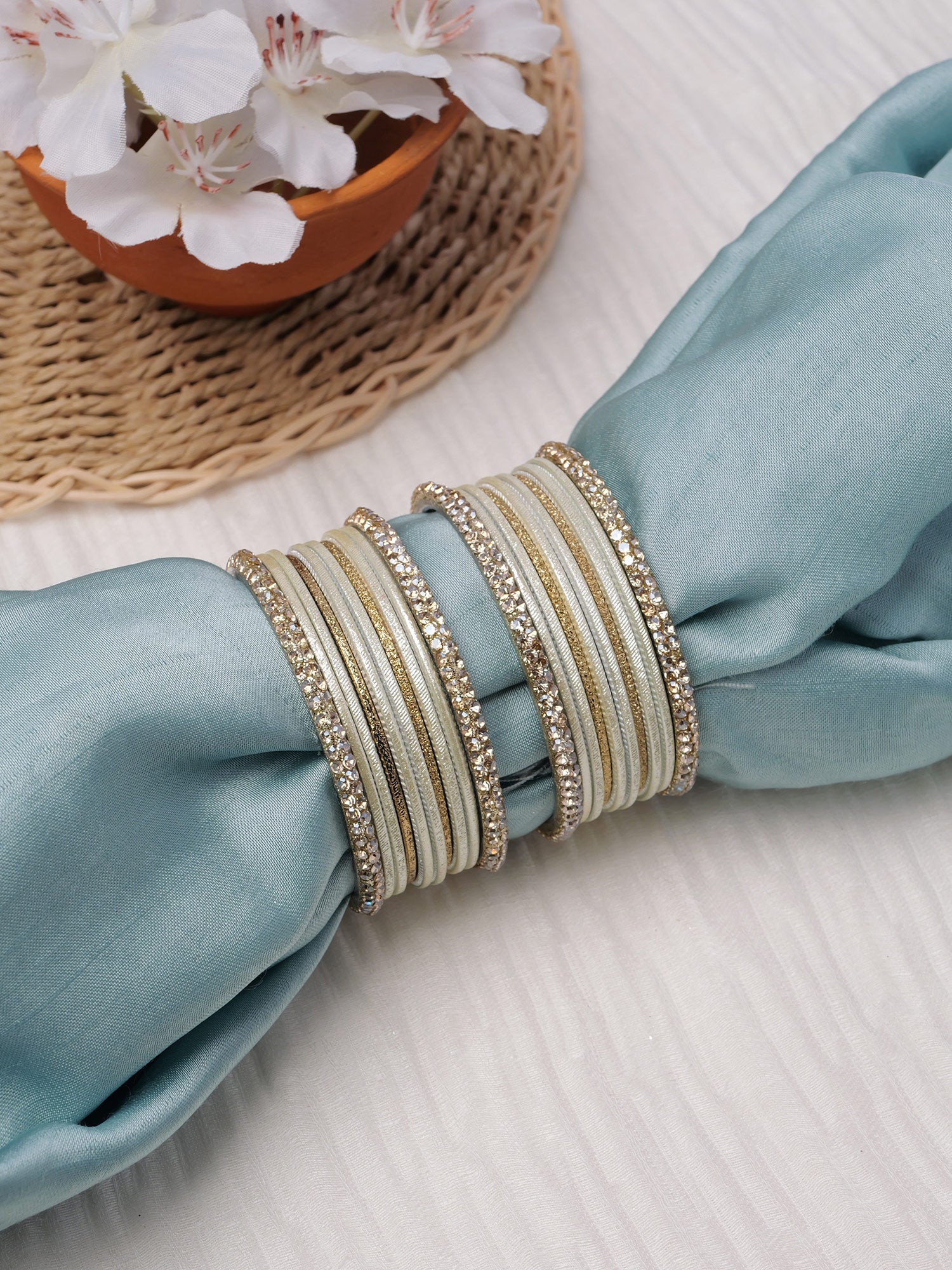 Lali Children's Two Hand Bangle Set in Cream