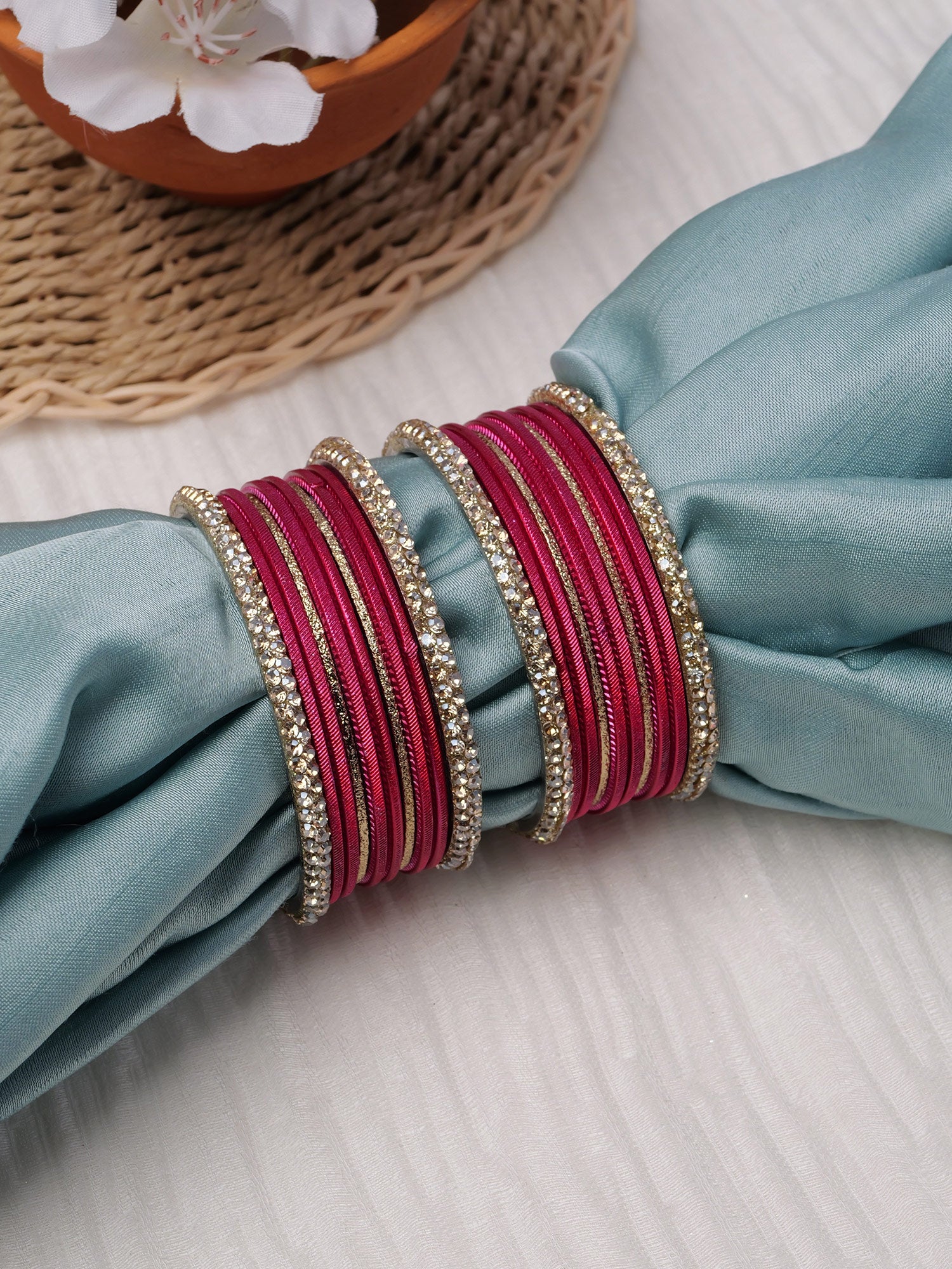 Lali Children's Two Hand Bangle Set in Hot Pink