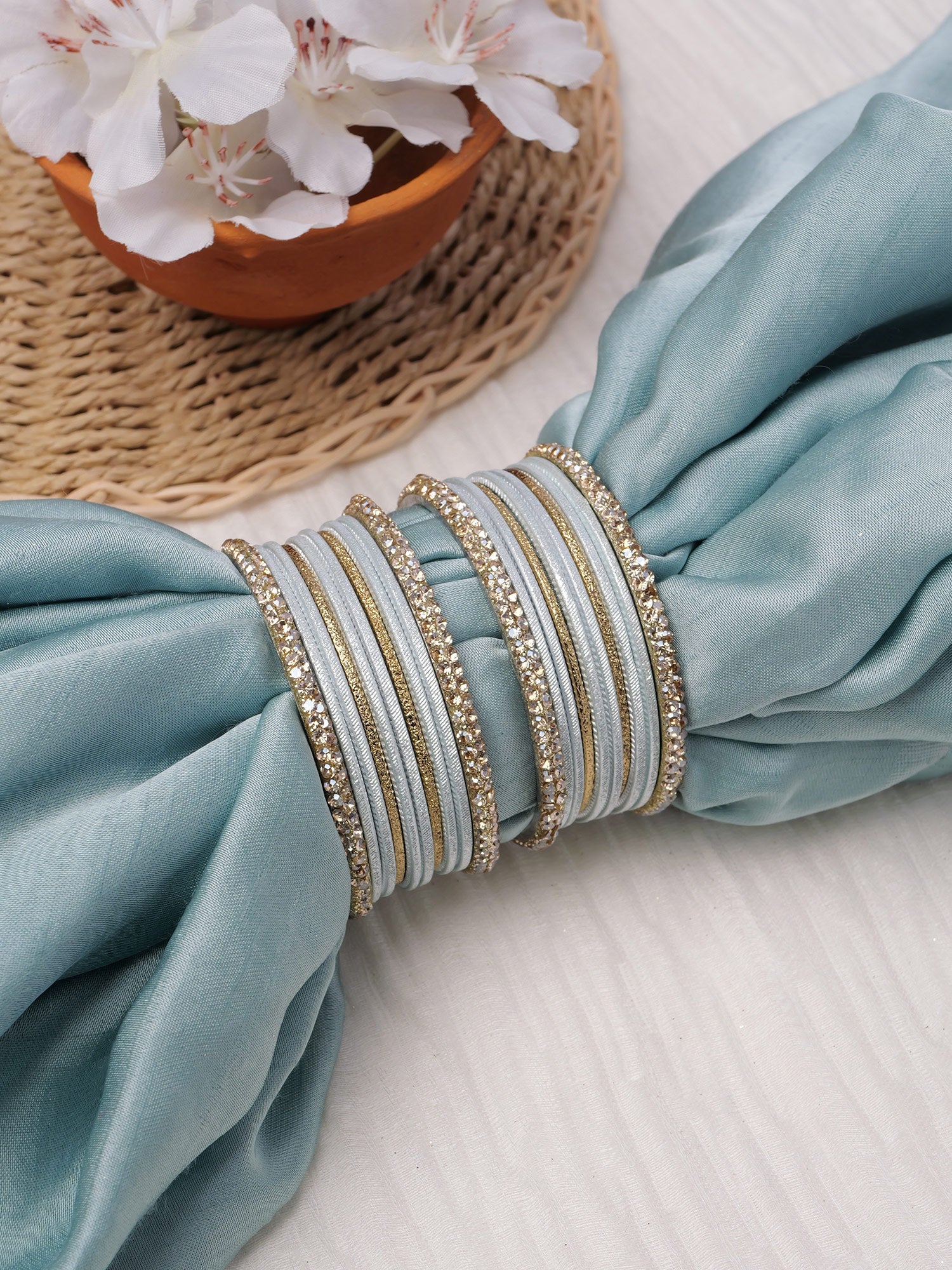 Lali Children's Two Hand Bangle Set in Light Blue