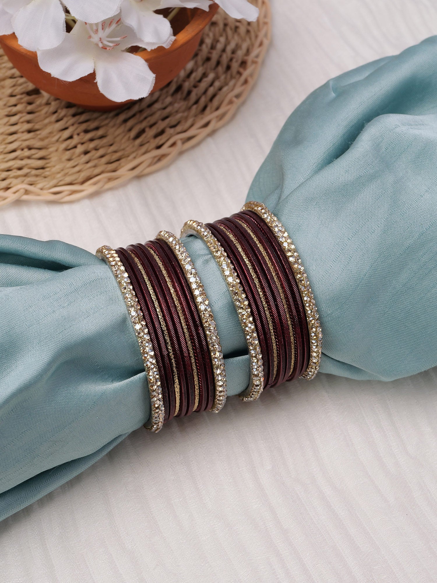 Lali Children's Two Hand Bangle Set in Maroon