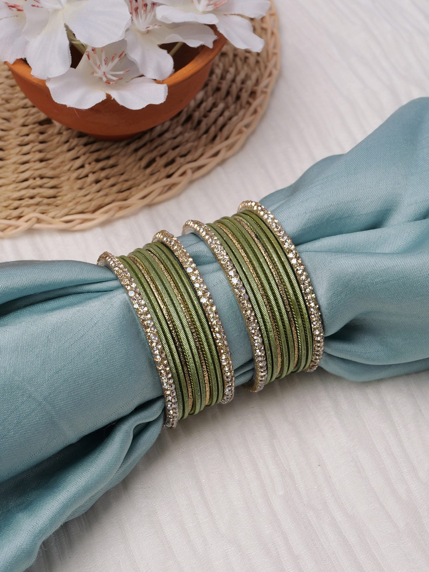 Lali Children's Two Hand Bangle Set in Mehndi