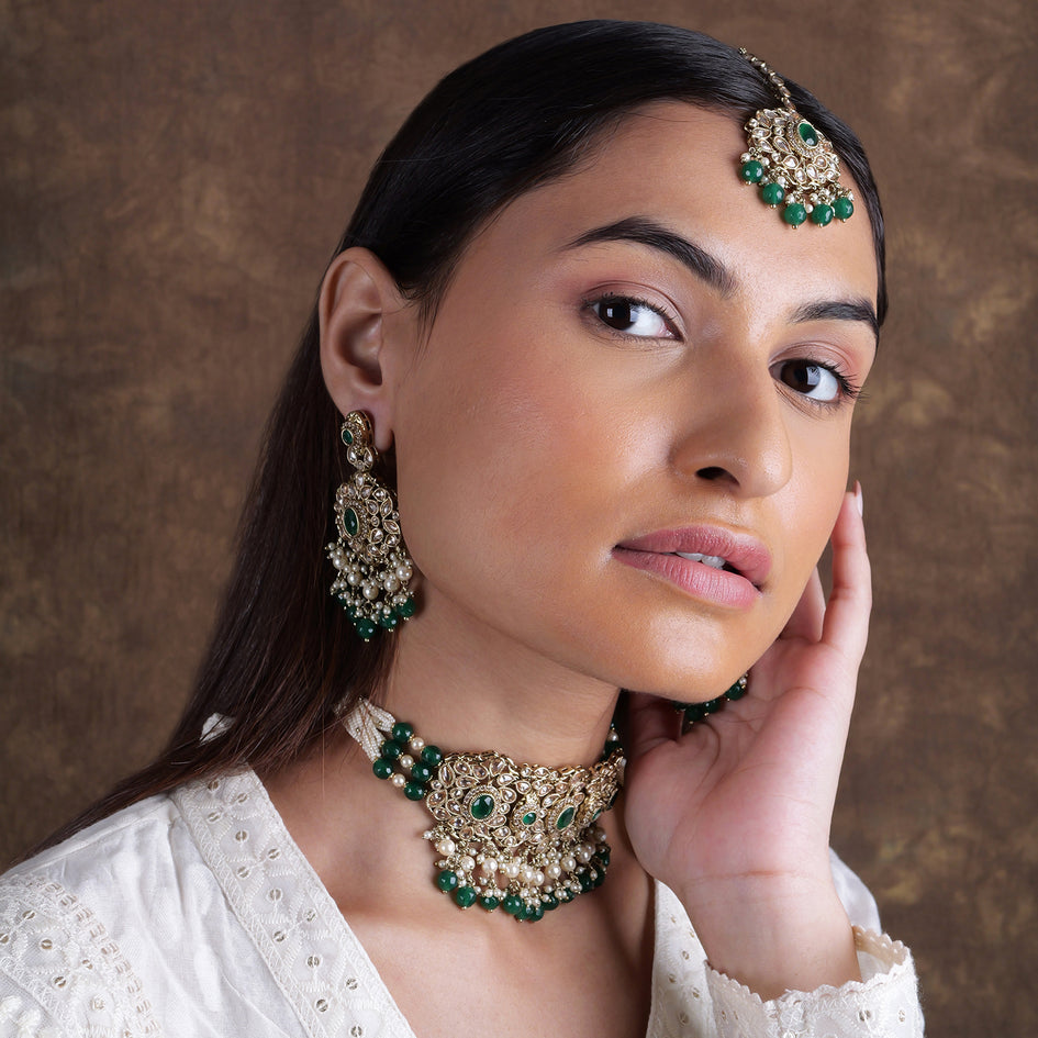 Neelmani Necklace Set in Light Pink